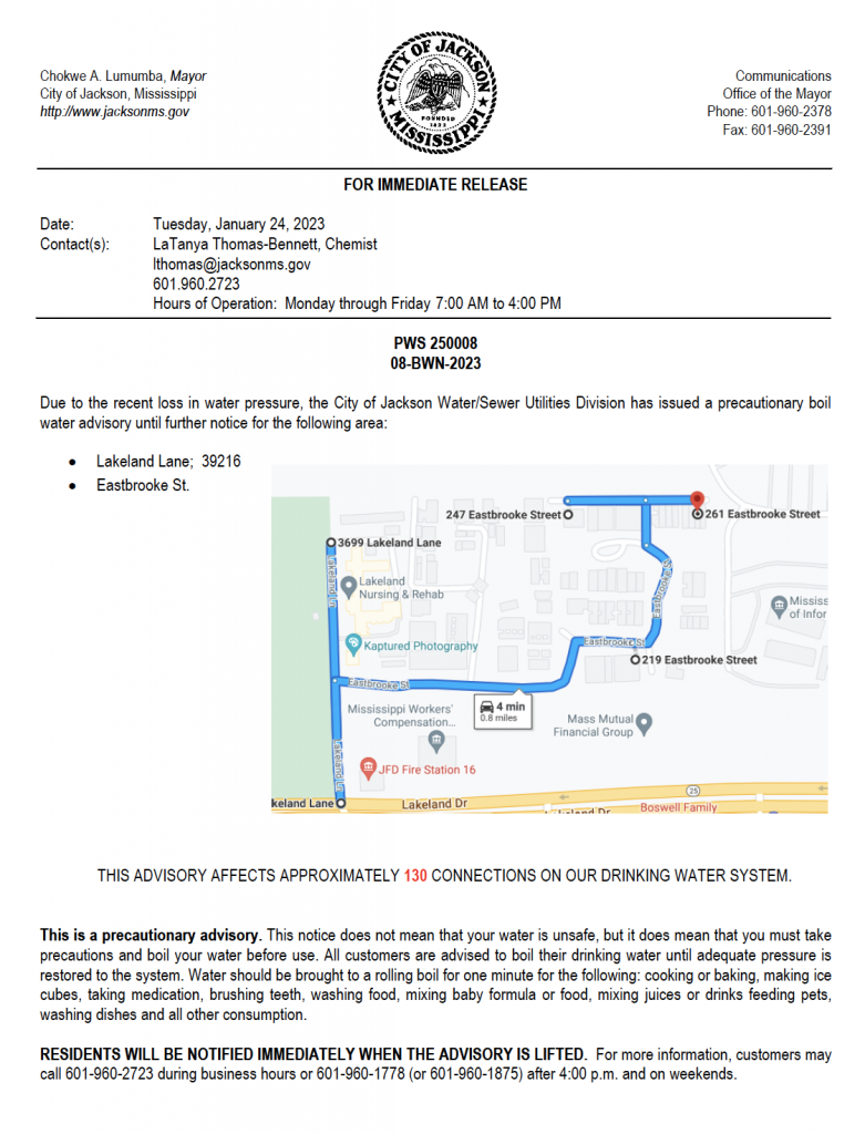 Boil Water Notices - JXN Water